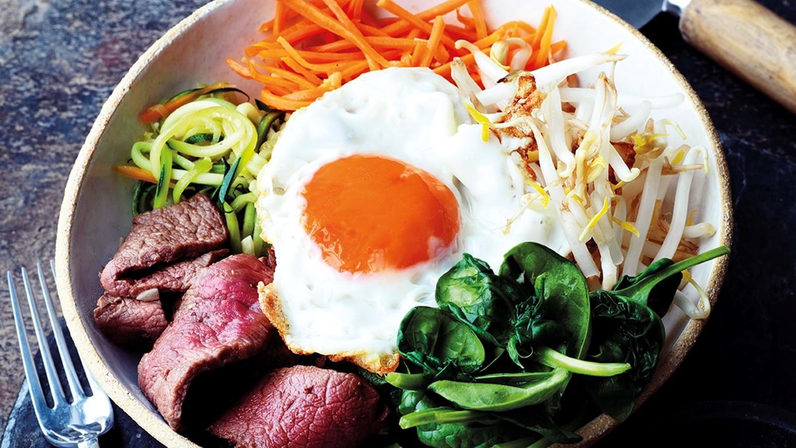 Beef Bibimbap Recipe Easy Beef Bibimbap With Snow Peas And Steamed